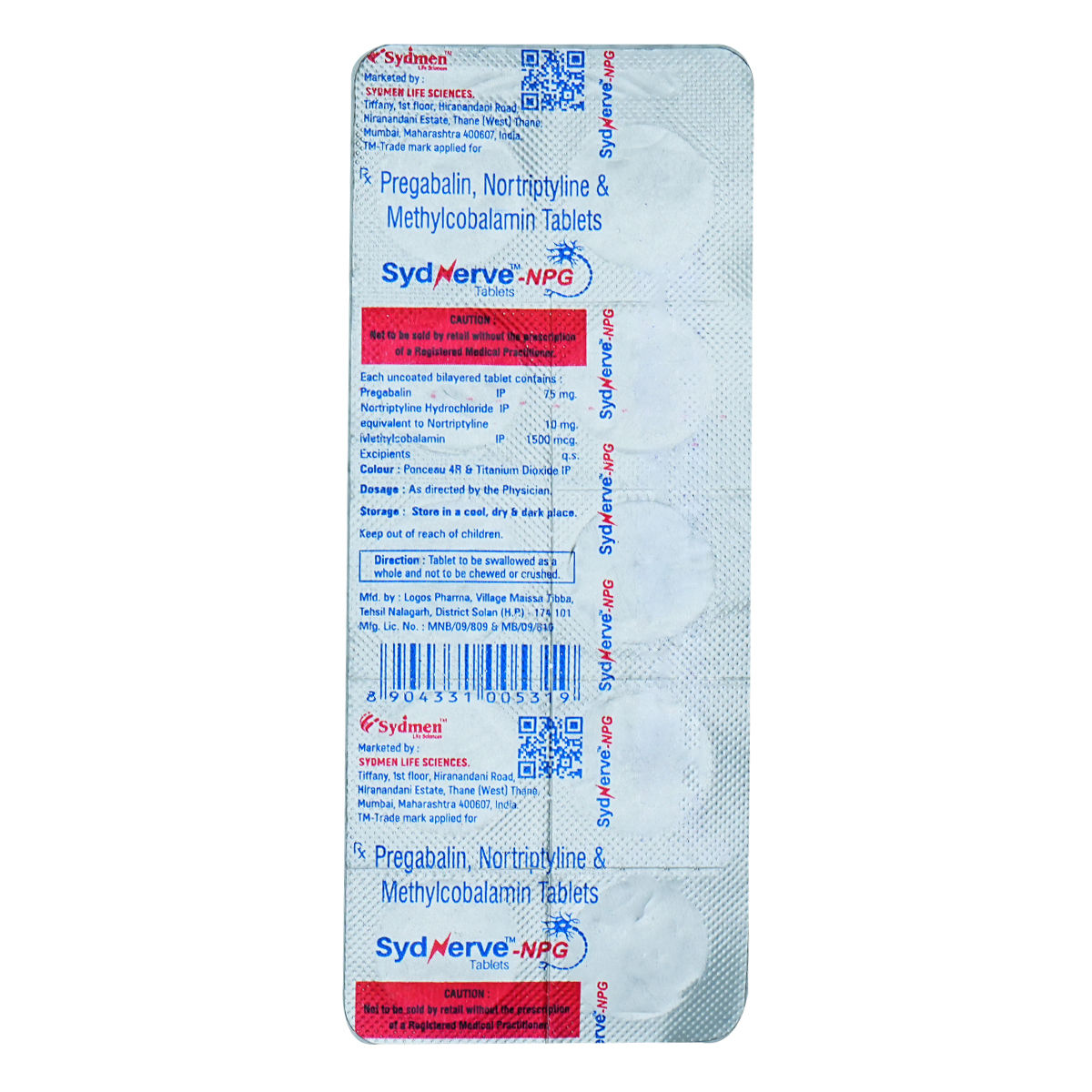 Sydnerve-NPG Tablet | Uses, Side Effects, Price | Apollo Pharmacy