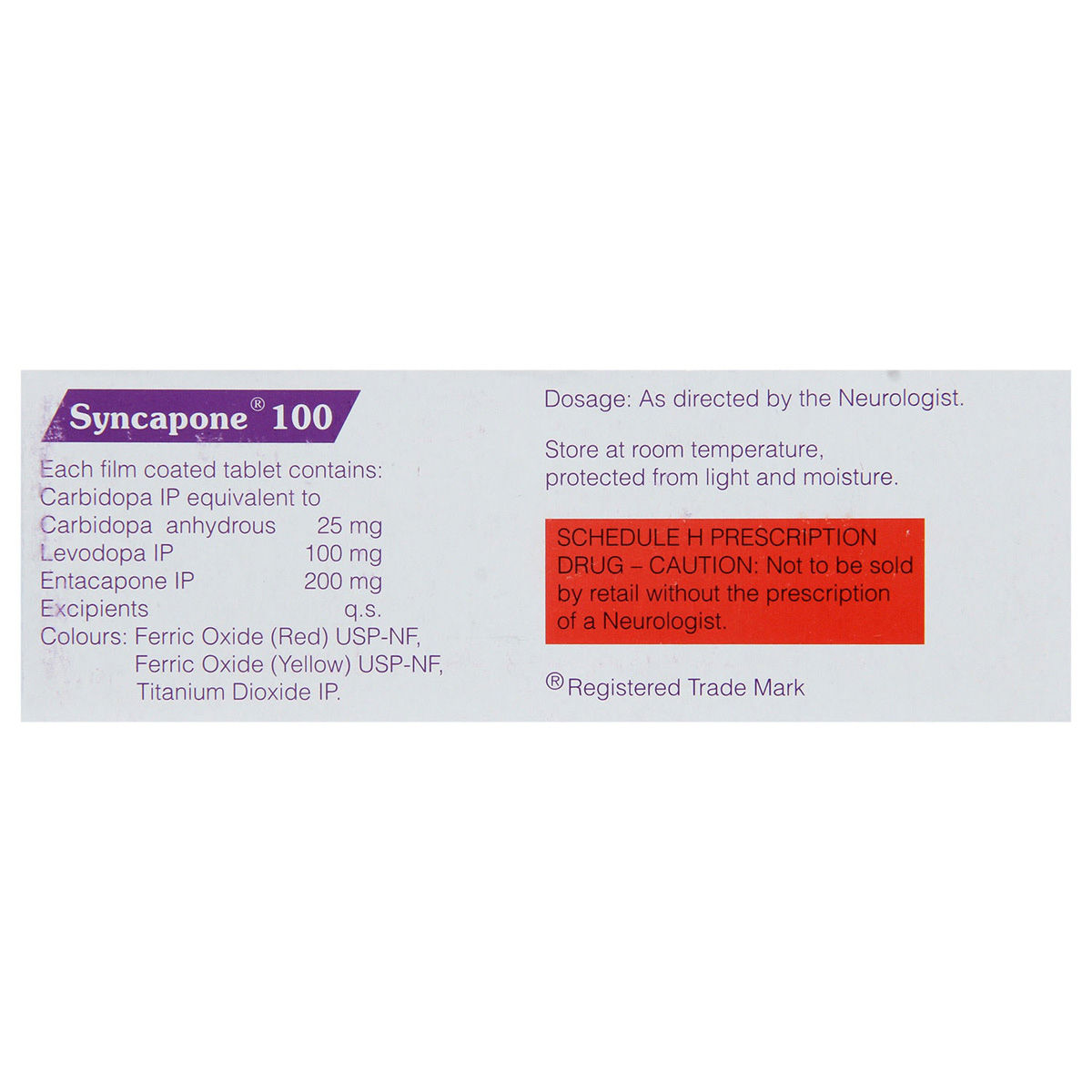 Syncapone 100 Tablet 10's Price, Uses, Side Effects, Composition ...