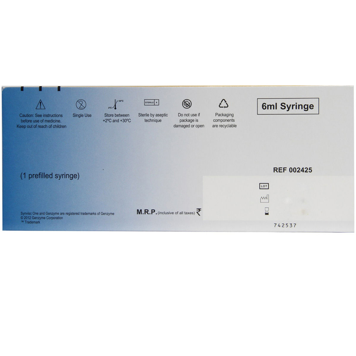SYNVISC ONE HYLAN GF 20 INJECTION 6 ML Price, Uses, Side Effects, Composition - Apollo Pharmacy