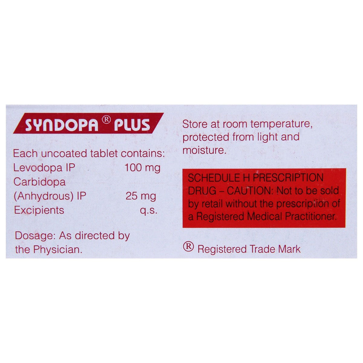 Syndopa Plus Tablet 15's Price, Uses, Side Effects, Composition ...