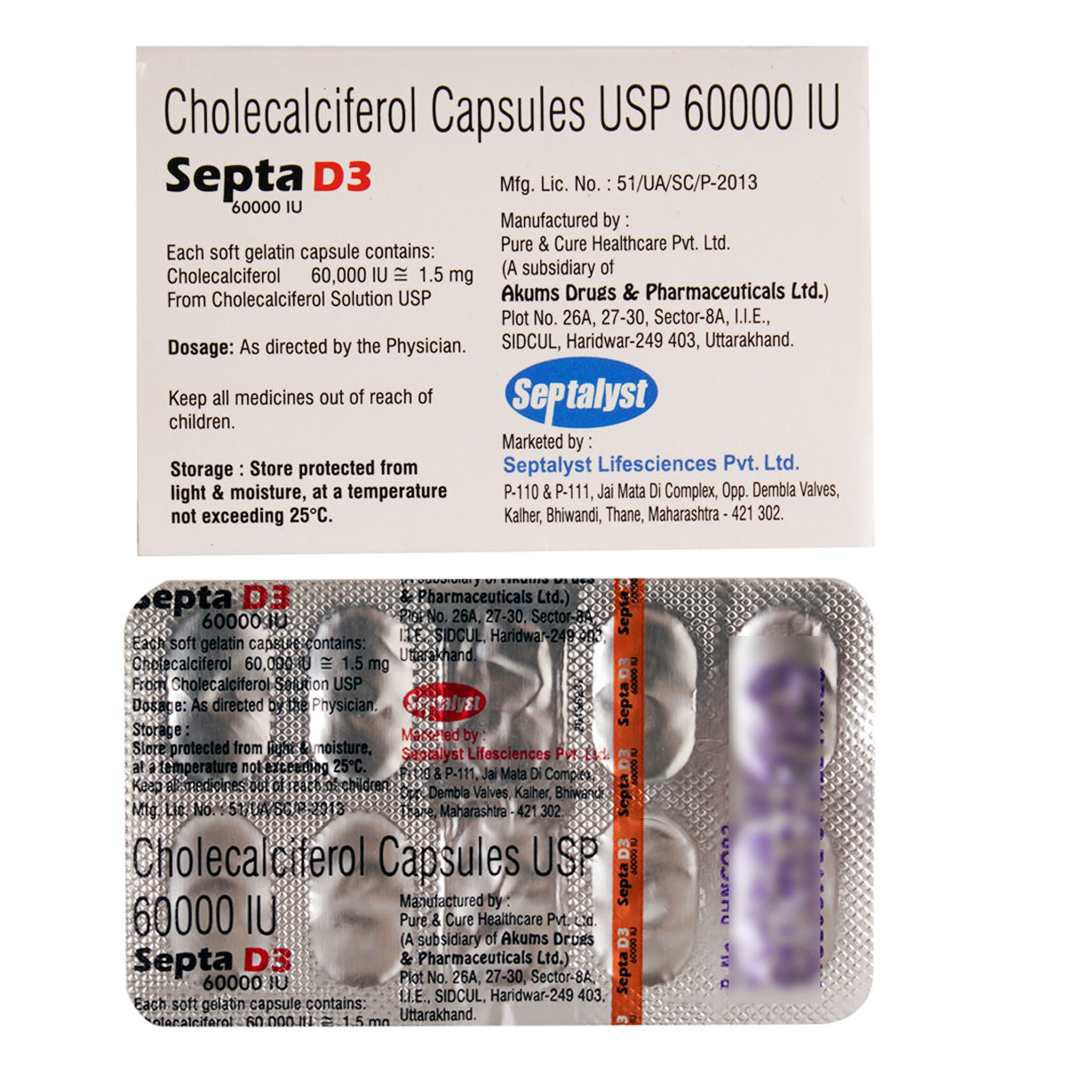 Septa D3 Capsule 8's Price, Uses, Side Effects, Composition - Apollo ...