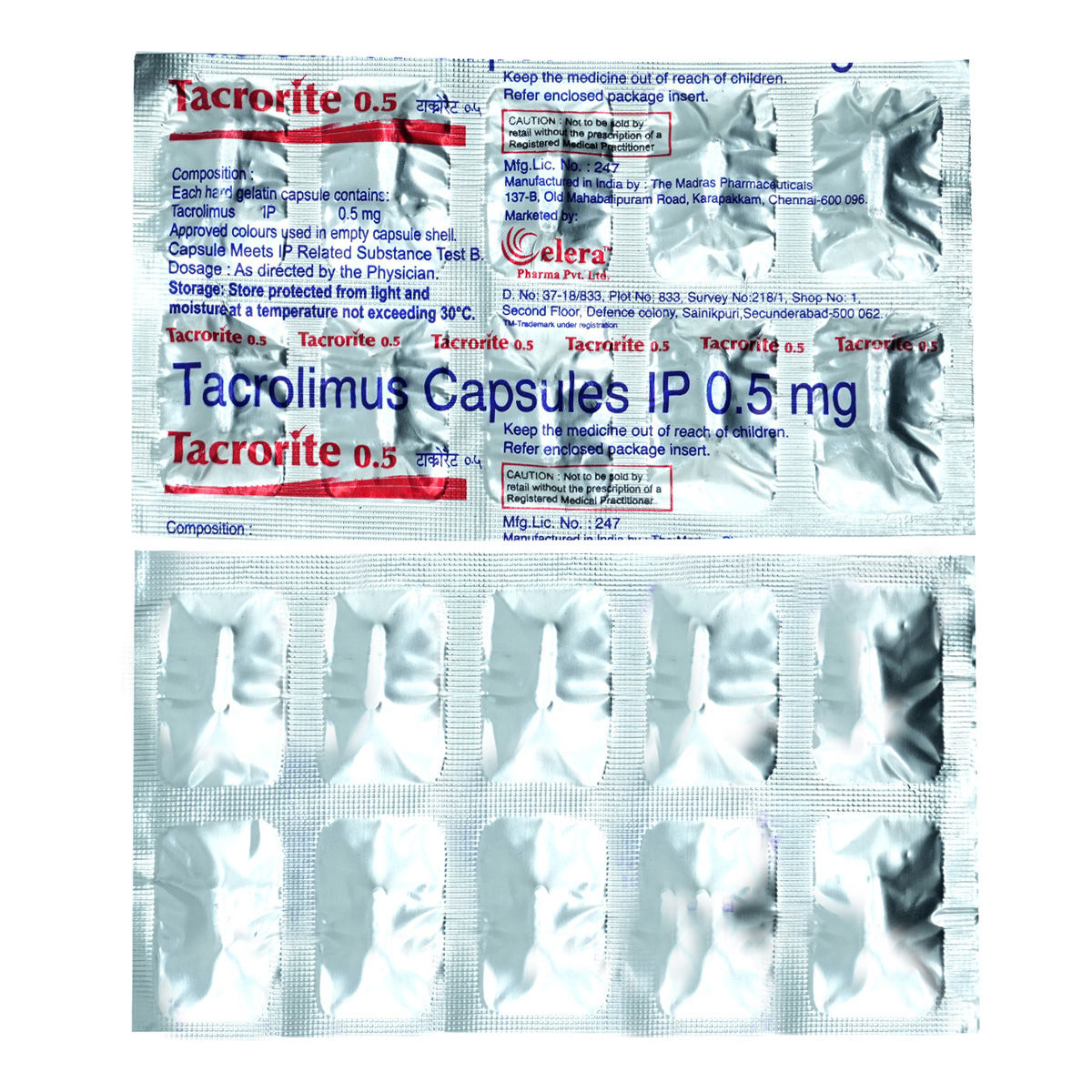 Tacrorite 0.5mg Capsule 10's Price, Uses, Side Effects, Composition ...