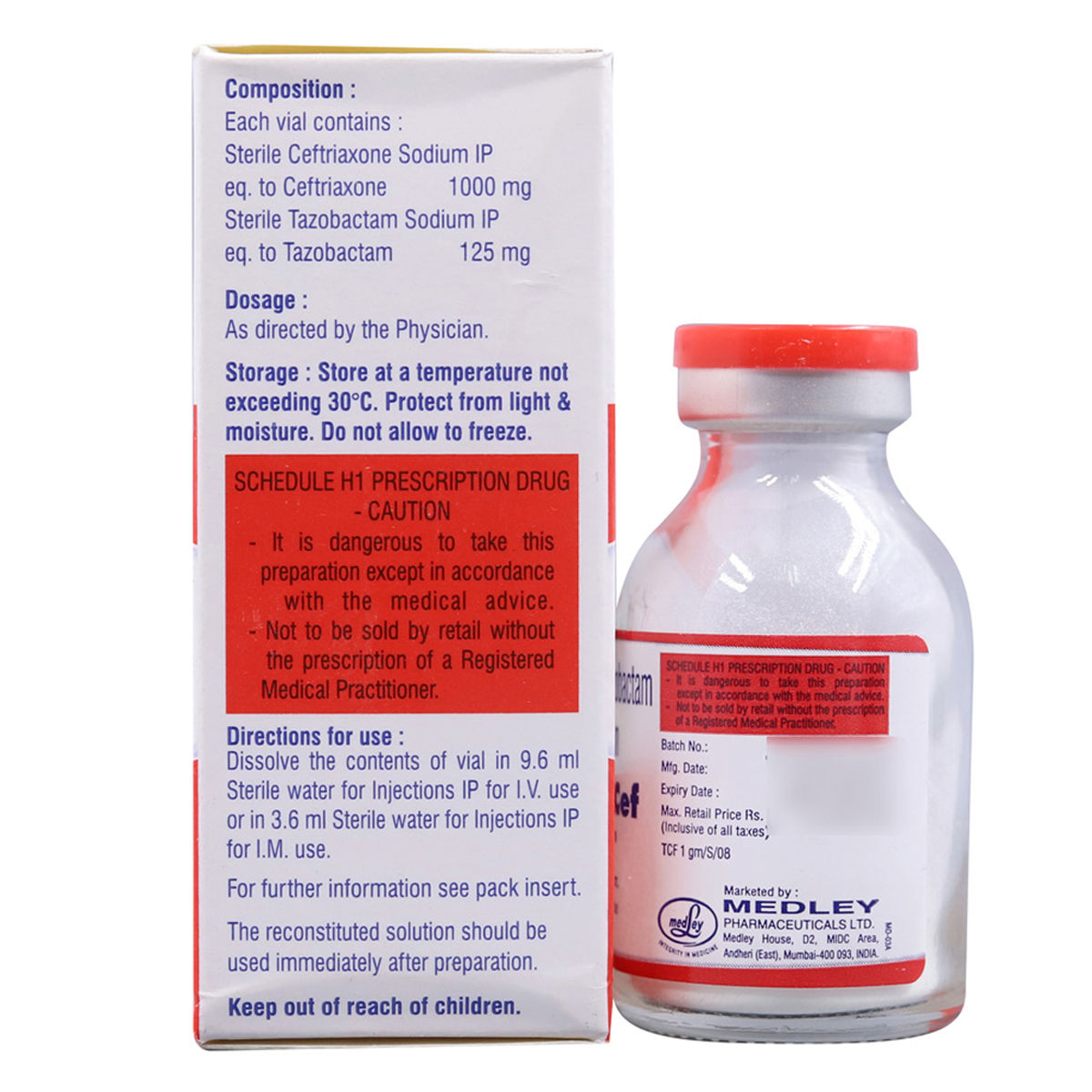 TAZOCEF INJECTION 1GM Price, Uses, Side Effects, Composition - Apollo ...
