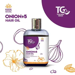 Buy Teacher's Grace 100% Natural Onion+5 Hair Oil, 250 ml | 19 Minutes ...