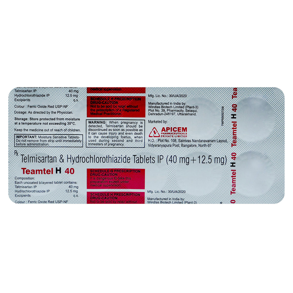 Teamtel H 40 Tablet 10's | Uses, Side Effects, Price | Apollo Pharmacy