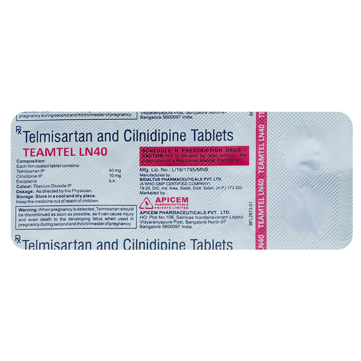 Teamtel LN 40 Tablet 10's | Uses, Side Effects, Price | Apollo Pharmacy