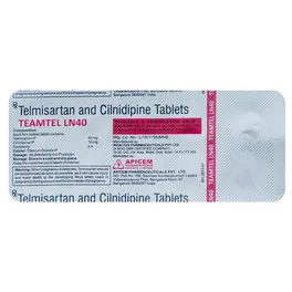 Teamtel LN 40 Tablet 10's | Uses, Side Effects, Price | Apollo Pharmacy