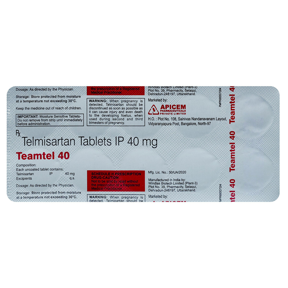 Teamtel 40 Tablet 10's | Uses, Side Effects, Price | Apollo Pharmacy