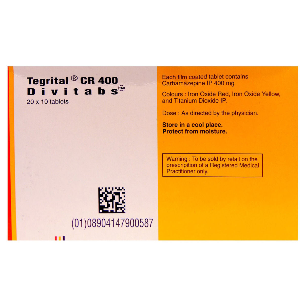 Tegrital CR 400 Divitabs 10's Price, Uses, Side Effects, Composition ...
