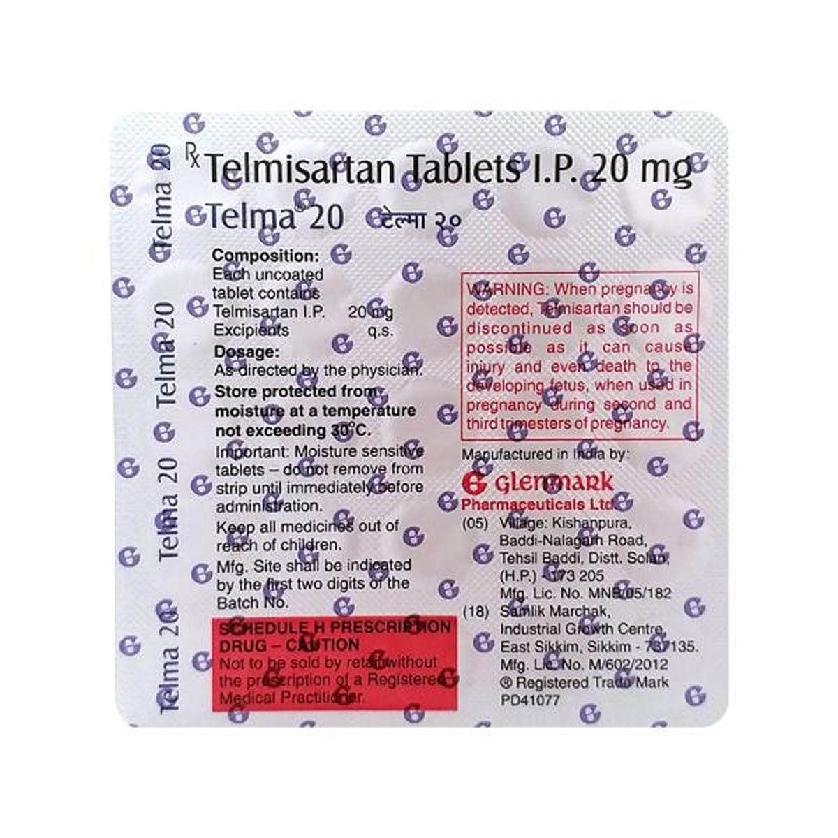Telma 20 Tablet | Uses, Side Effects, Price | Apollo Pharmacy