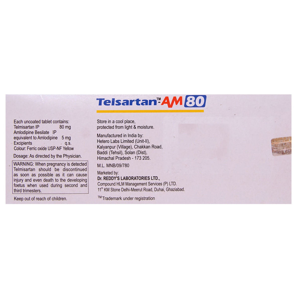 Telsartan AM 80 Tablet | Uses, Side Effects, Price | Apollo Pharmacy