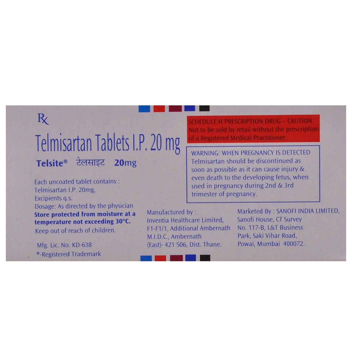 Telsite 20 Tablet 15's Price, Uses, Side Effects, Composition - Apollo ...