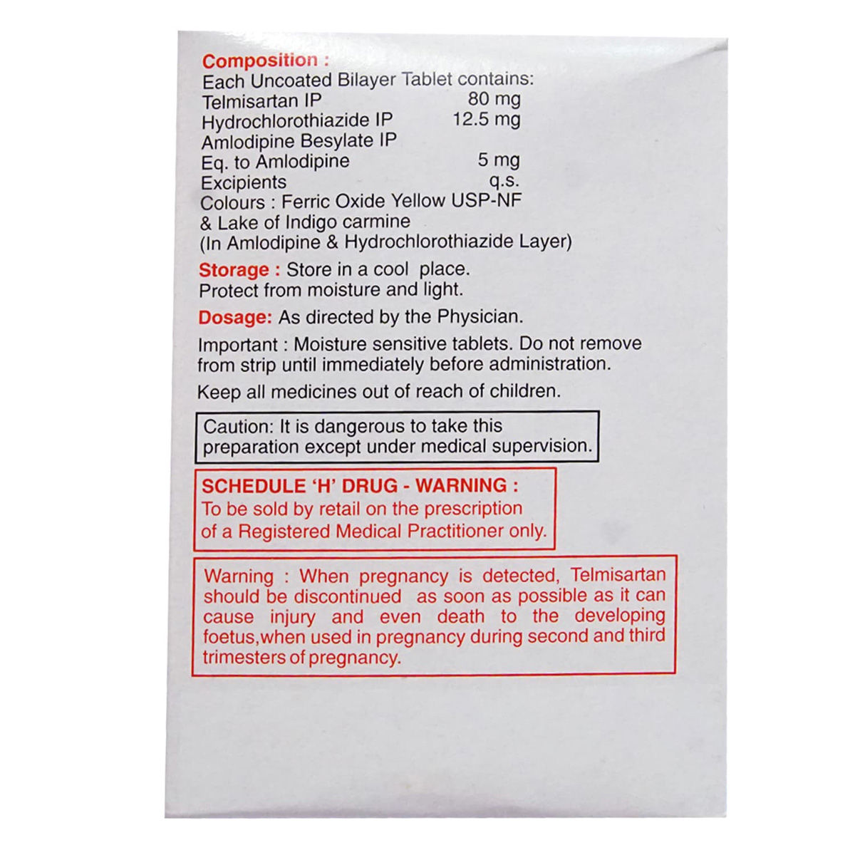 Telma-AM H 80 Tablet | Uses, Side Effects, Price | Apollo Pharmacy