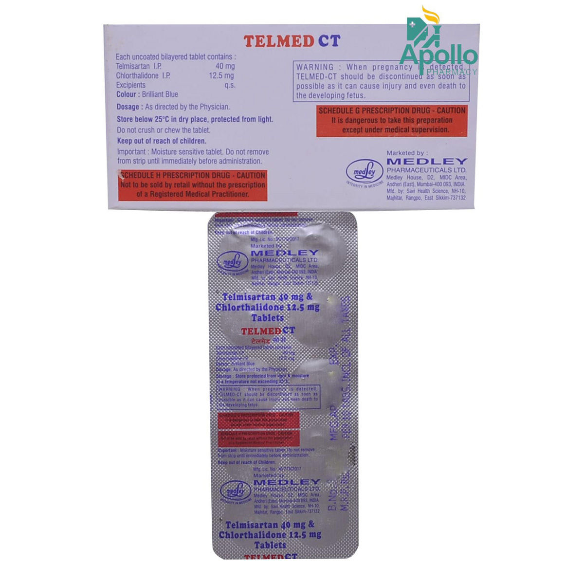 Telmed CT Tablet 10's Price, Uses, Side Effects, Composition - Apollo ...