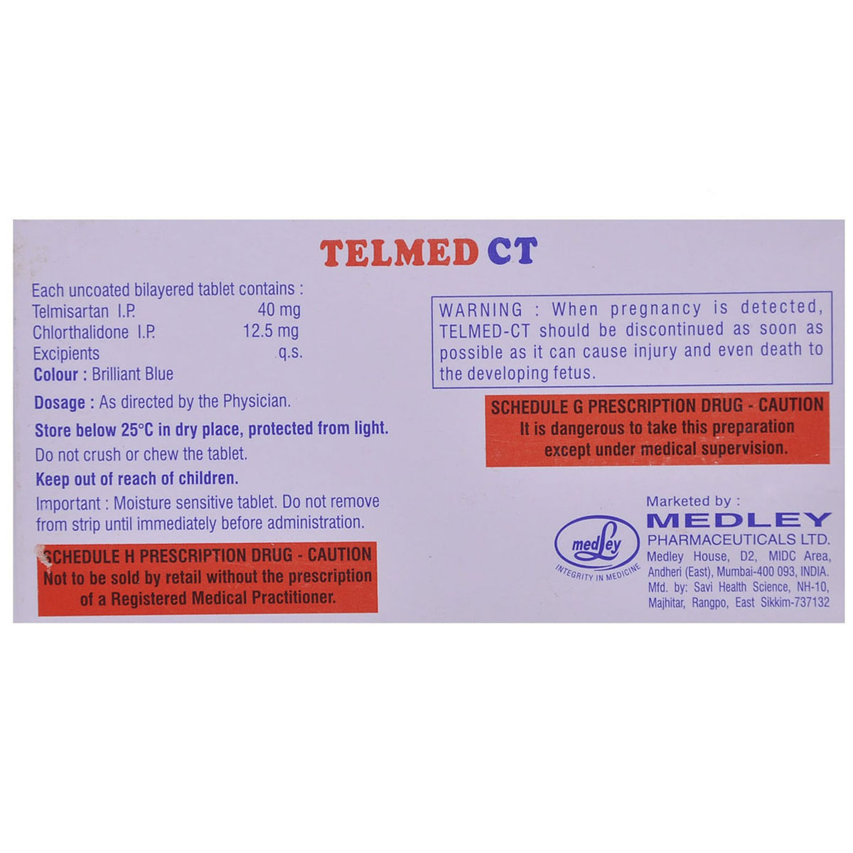 Telmed CT Tablet 10's Price, Uses, Side Effects, Composition - Apollo ...