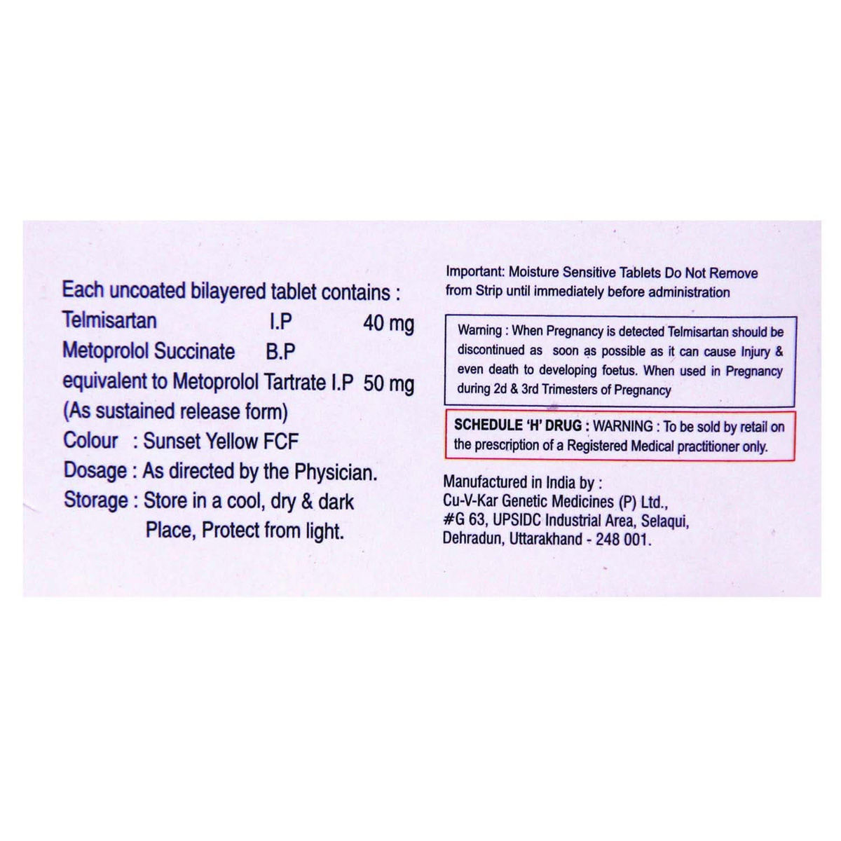 TELMICURE MP 50MG TABLET Price, Uses, Side Effects, Composition ...