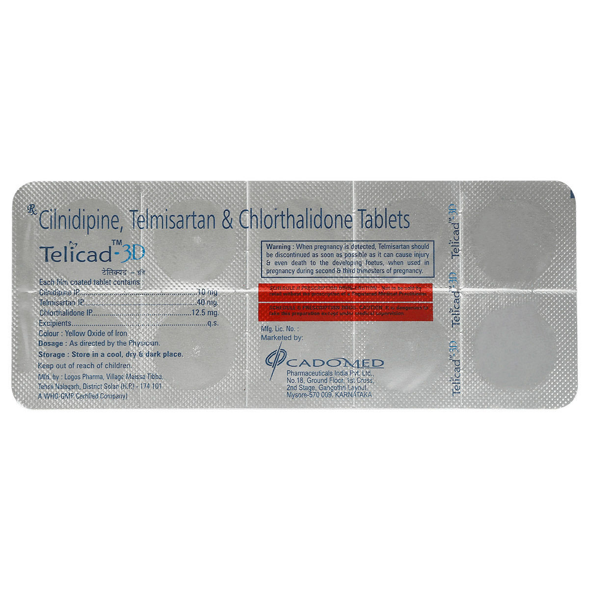 Telicad-3d Tablet | Uses, Side Effects, Price | Apollo Pharmacy