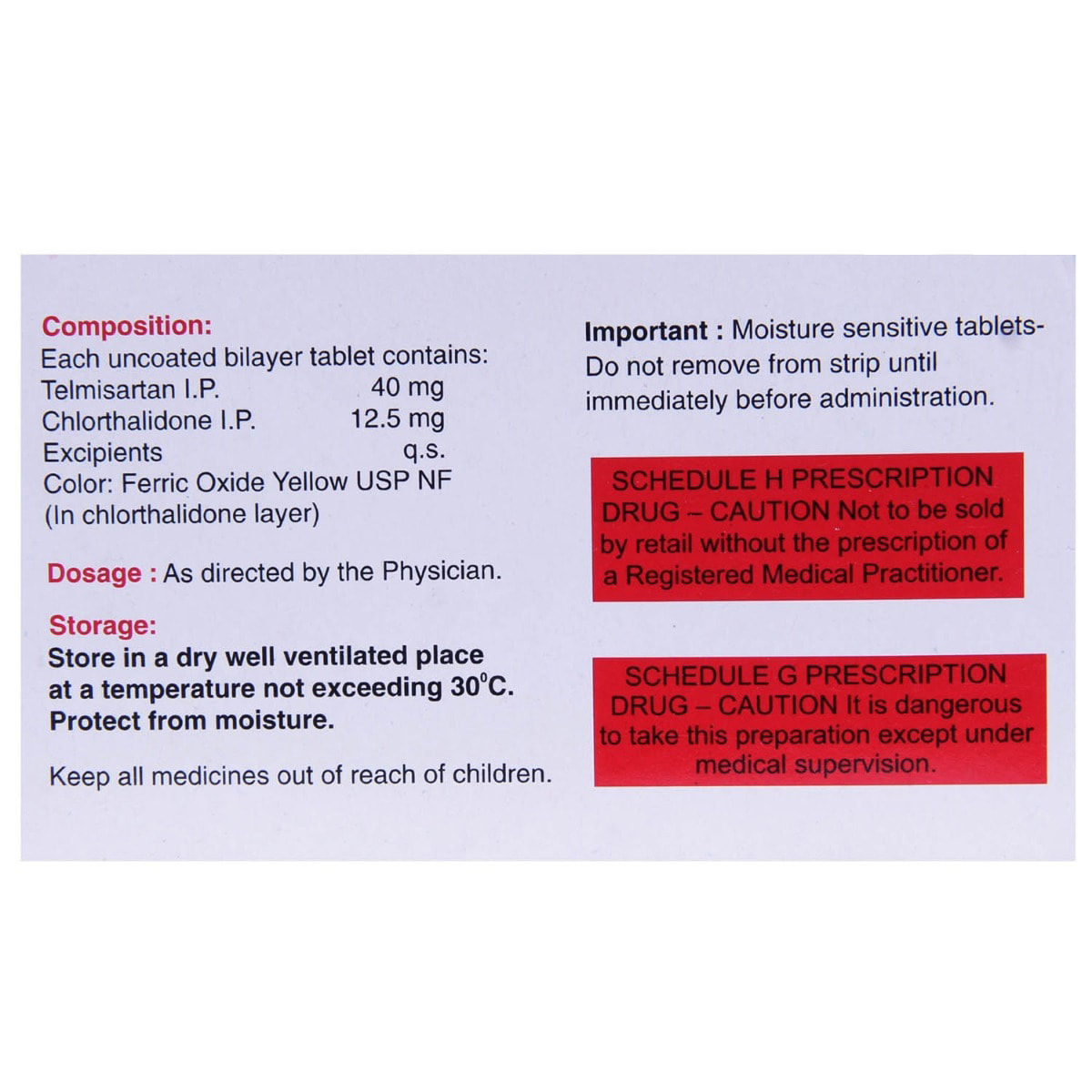 Telma-CT 40/12.5 Tablet | Uses, Side Effects, Price | Apollo Pharmacy
