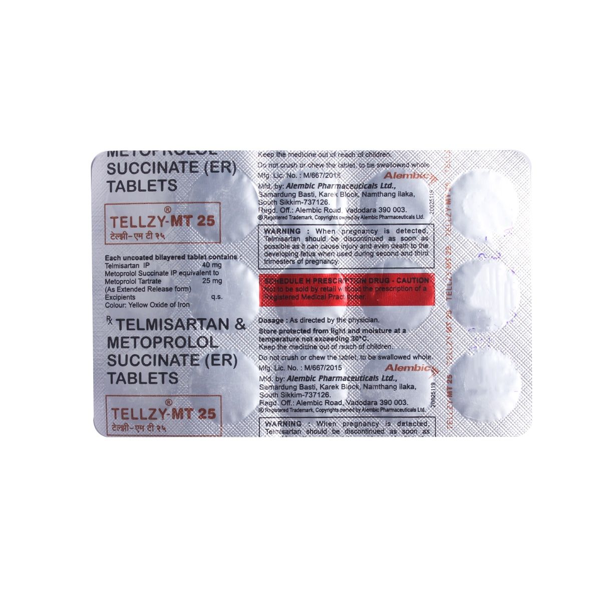Tellzy-MT 25 Tablet | Uses, Side Effects, Price | Apollo Pharmacy