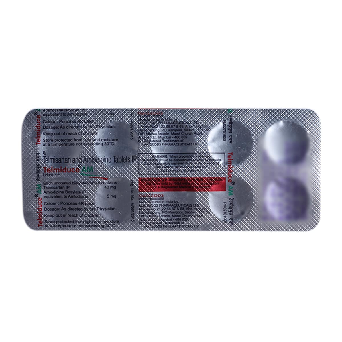 Telmiduce AM Tablet 10's Price, Uses, Side Effects, Composition ...