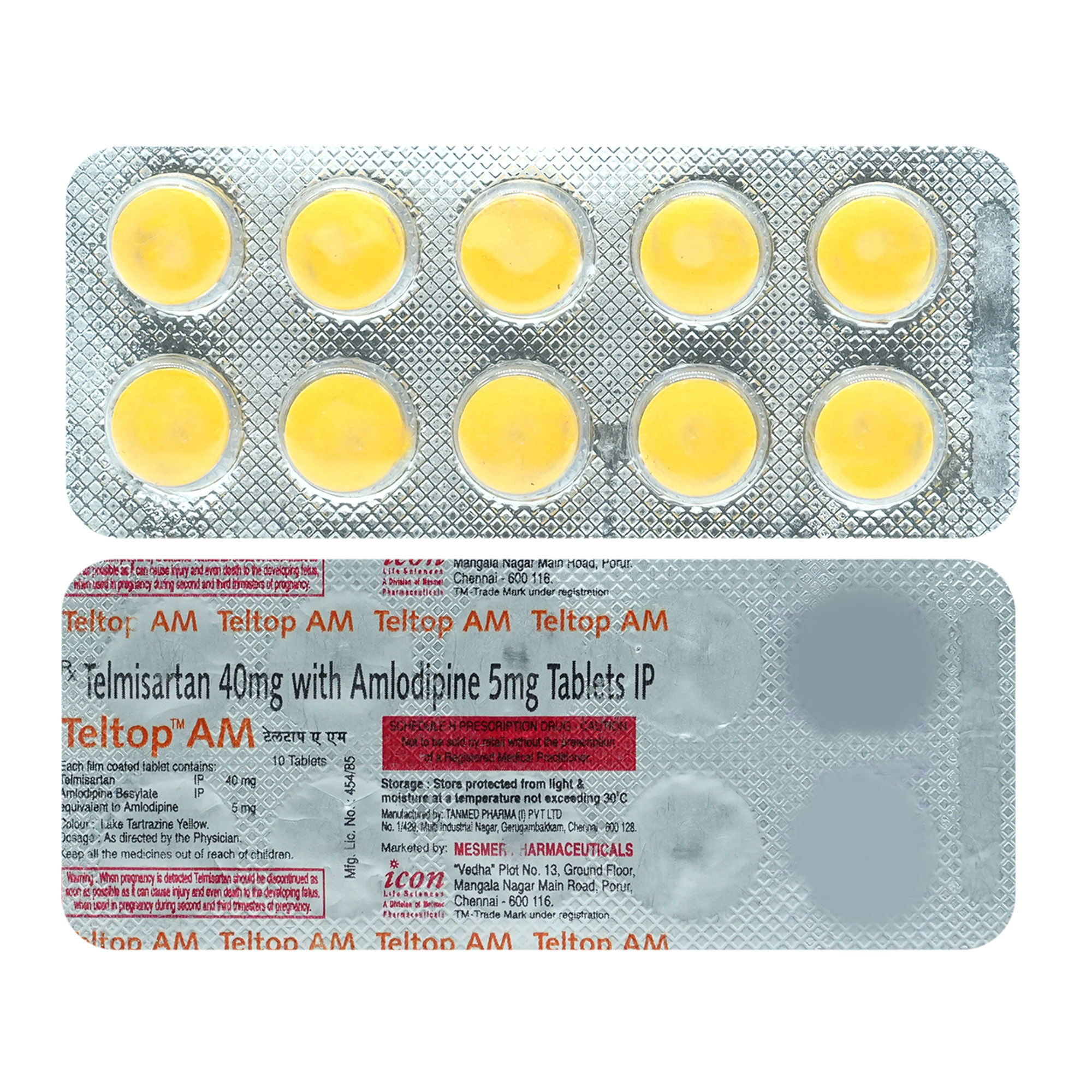 Teltop AM 40 mg/5 mg Tablet | Uses, Side Effects, Price | Apollo Pharmacy