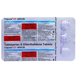 Telpres CT 40/6.25 Tablet | Uses, Side Effects, Price | Apollo Pharmacy