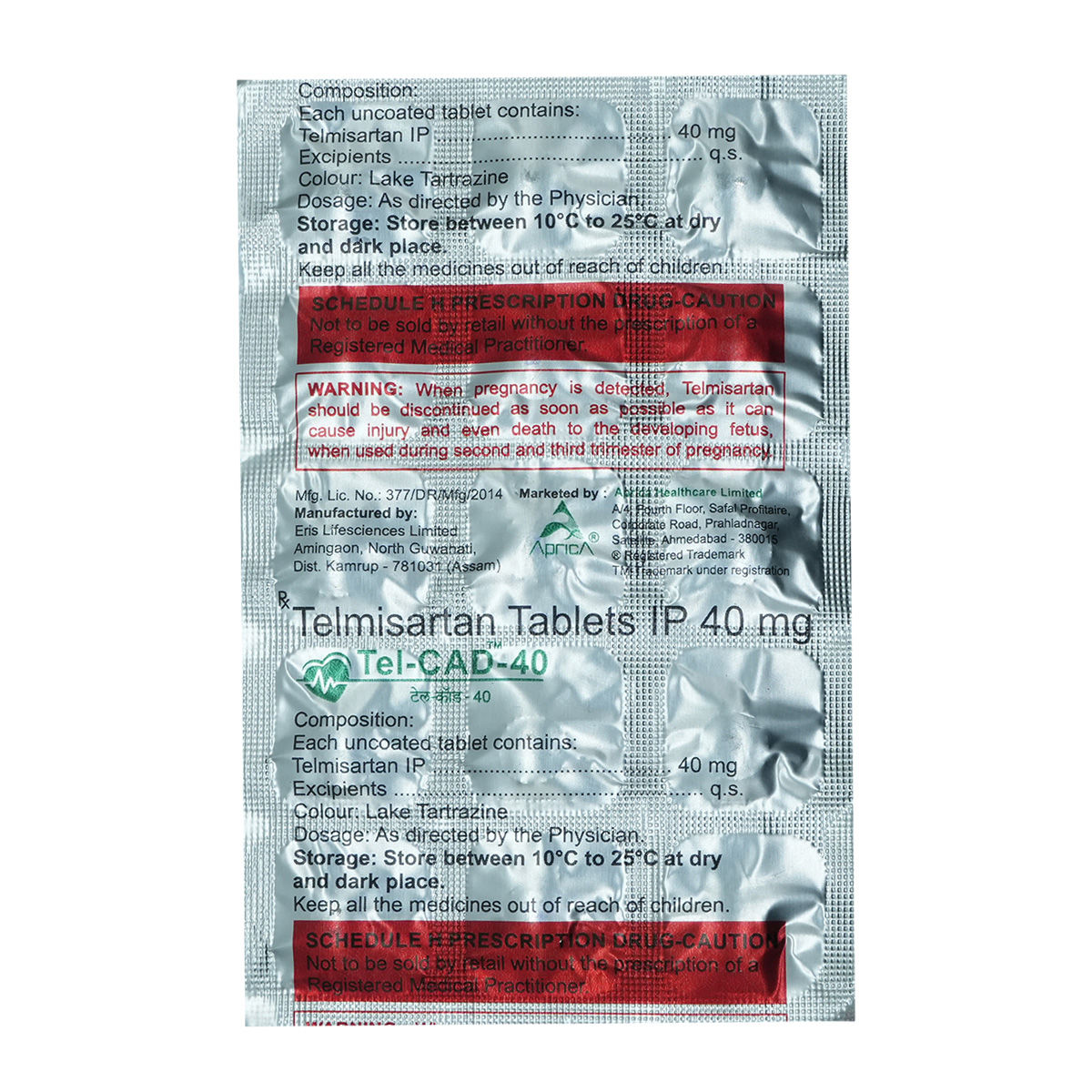 Tel-Cad 40 Tablet | Uses, Side Effects, Price | Apollo Pharmacy