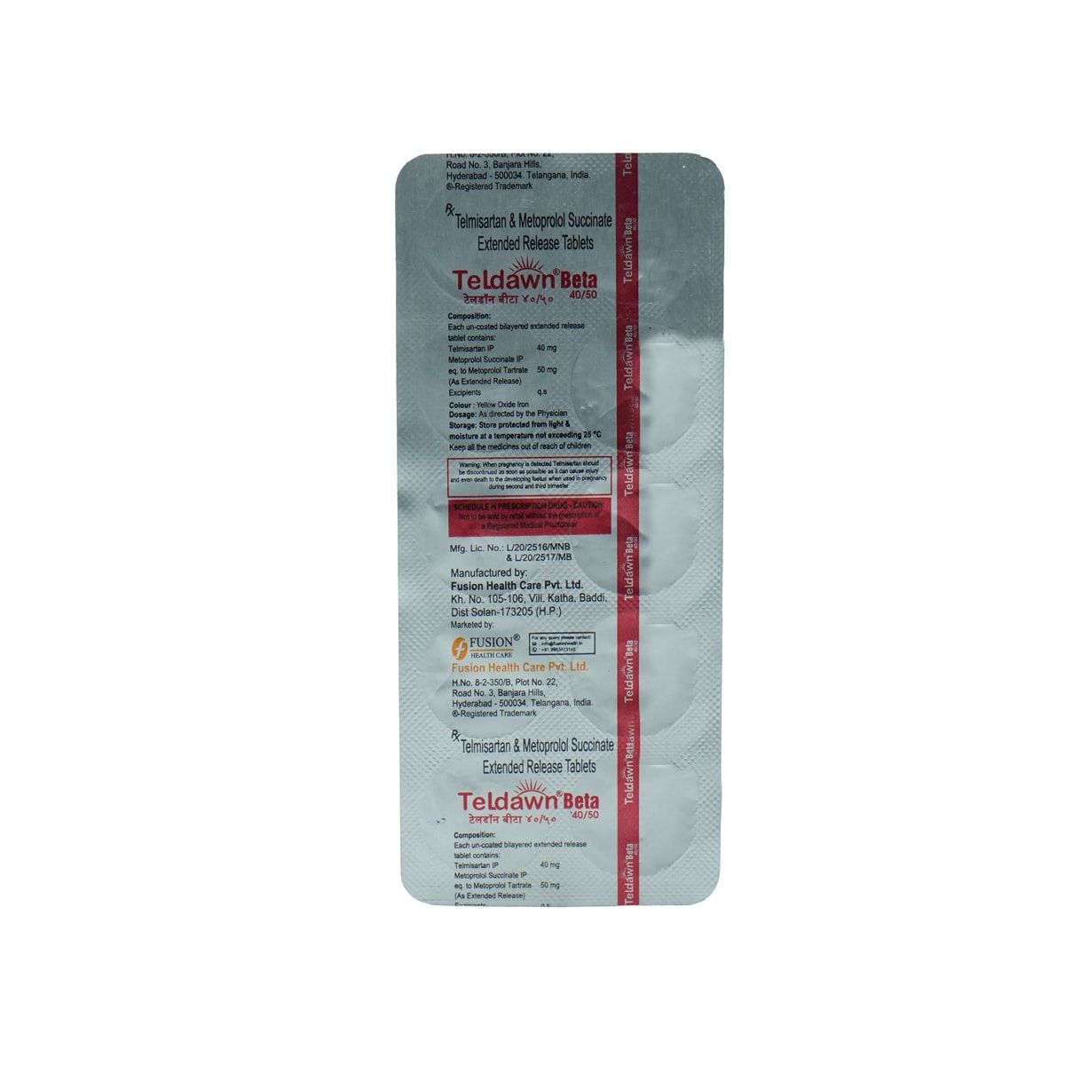 Teldawn Beta 40 mg/25 mg Tablet 10's Price, Uses, Side Effects ...