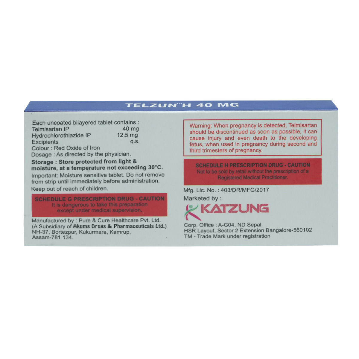 Telzun H 40 mg Tablet 10's Price, Uses, Side Effects, Composition ...