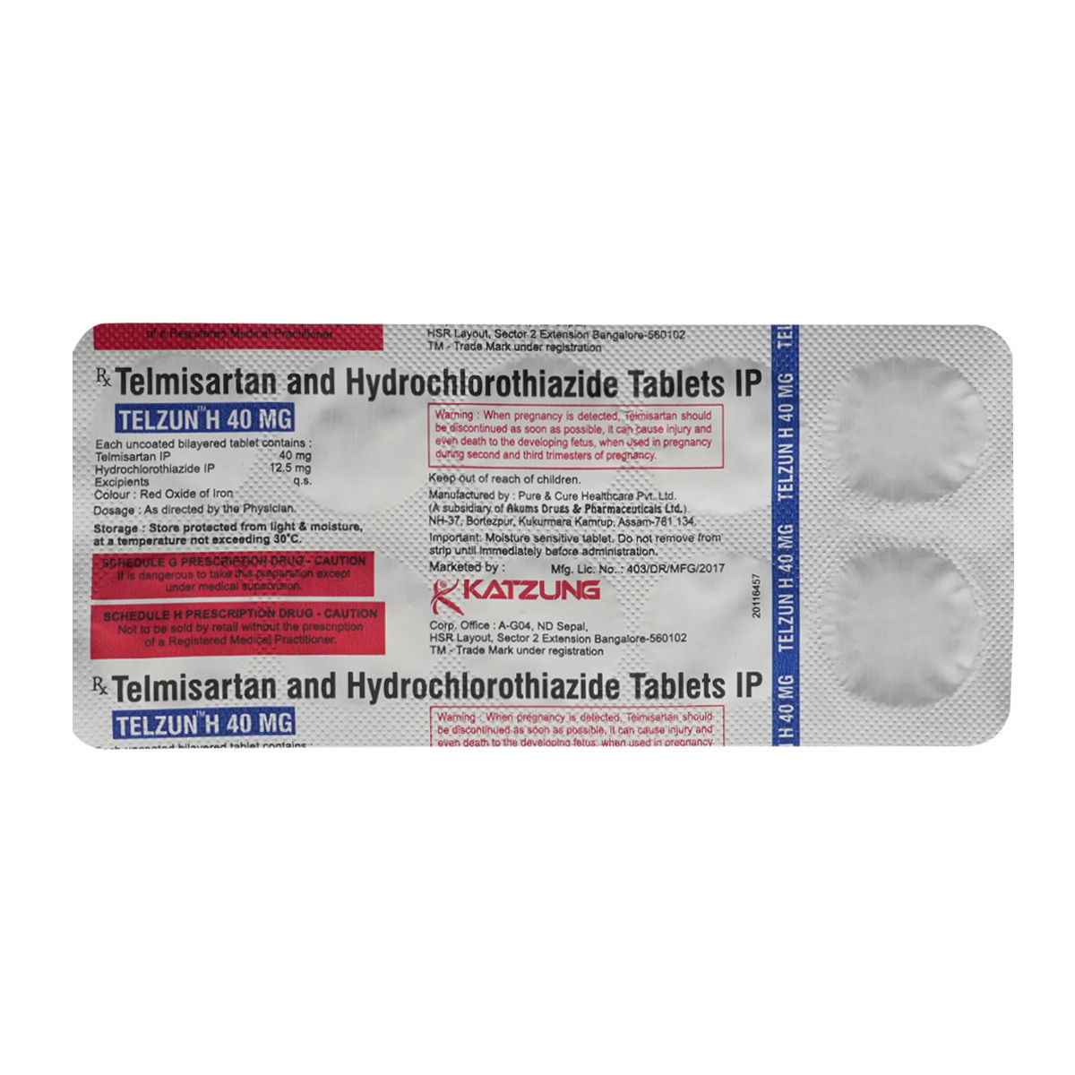 Telzun H 40 mg Tablet 10's Price, Uses, Side Effects, Composition ...