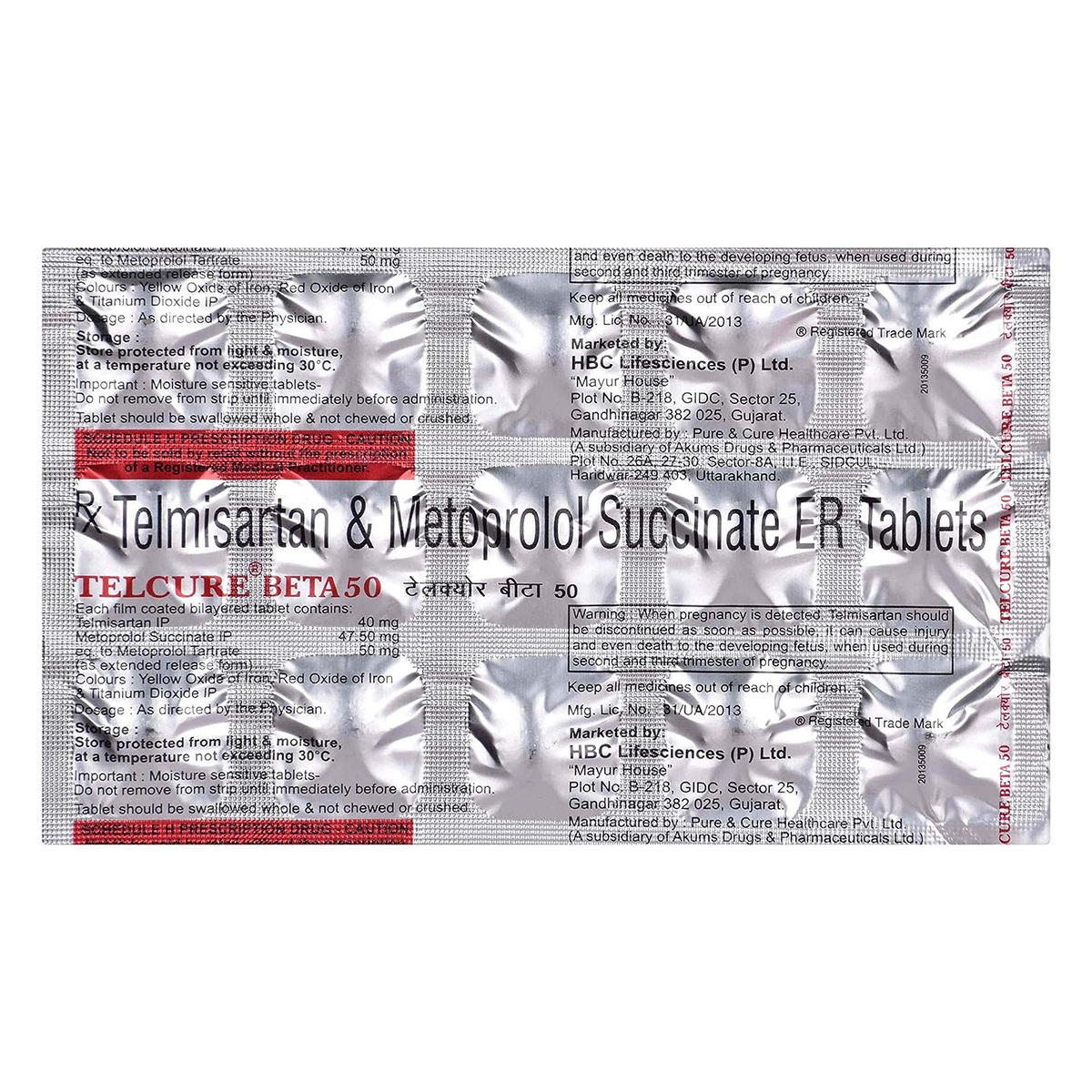 Telcure Beta 50 Tablet | Uses, Side Effects, Price | Apollo Pharmacy