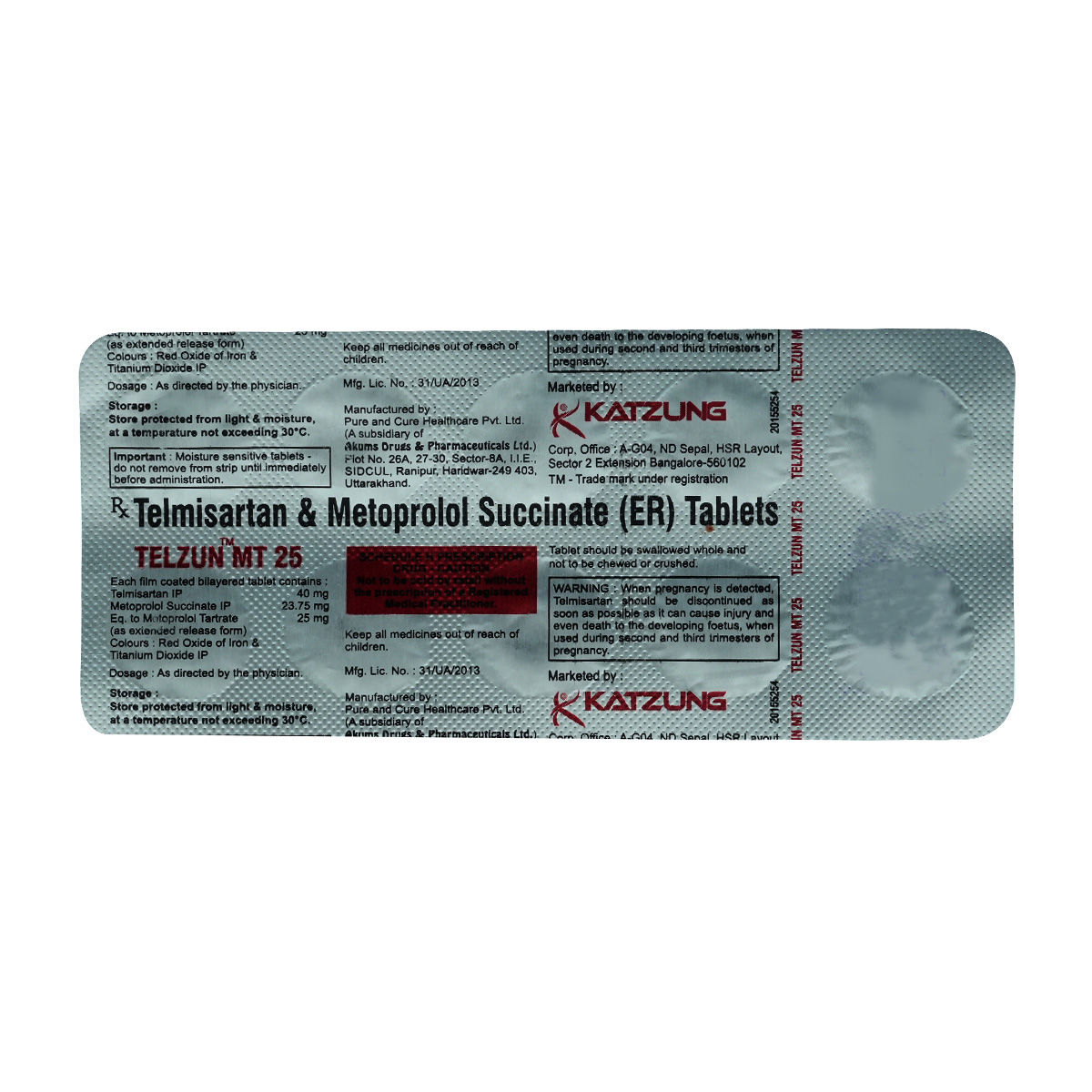 Telzun MT 25/40 mg Tablet | Uses, Side Effects, Price | Apollo Pharmacy