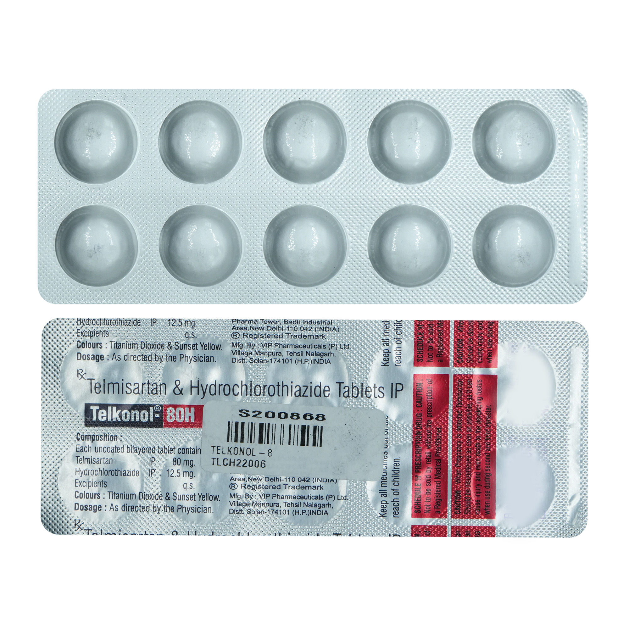 Talmizen-H 80 Tablet 10's Price, Uses, Side Effects, Composition ...