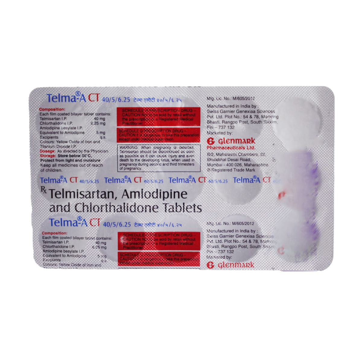 Telma-ACT 40/5/6.25 Tablet | Uses, Side Effects, Price | Apollo Pharmacy