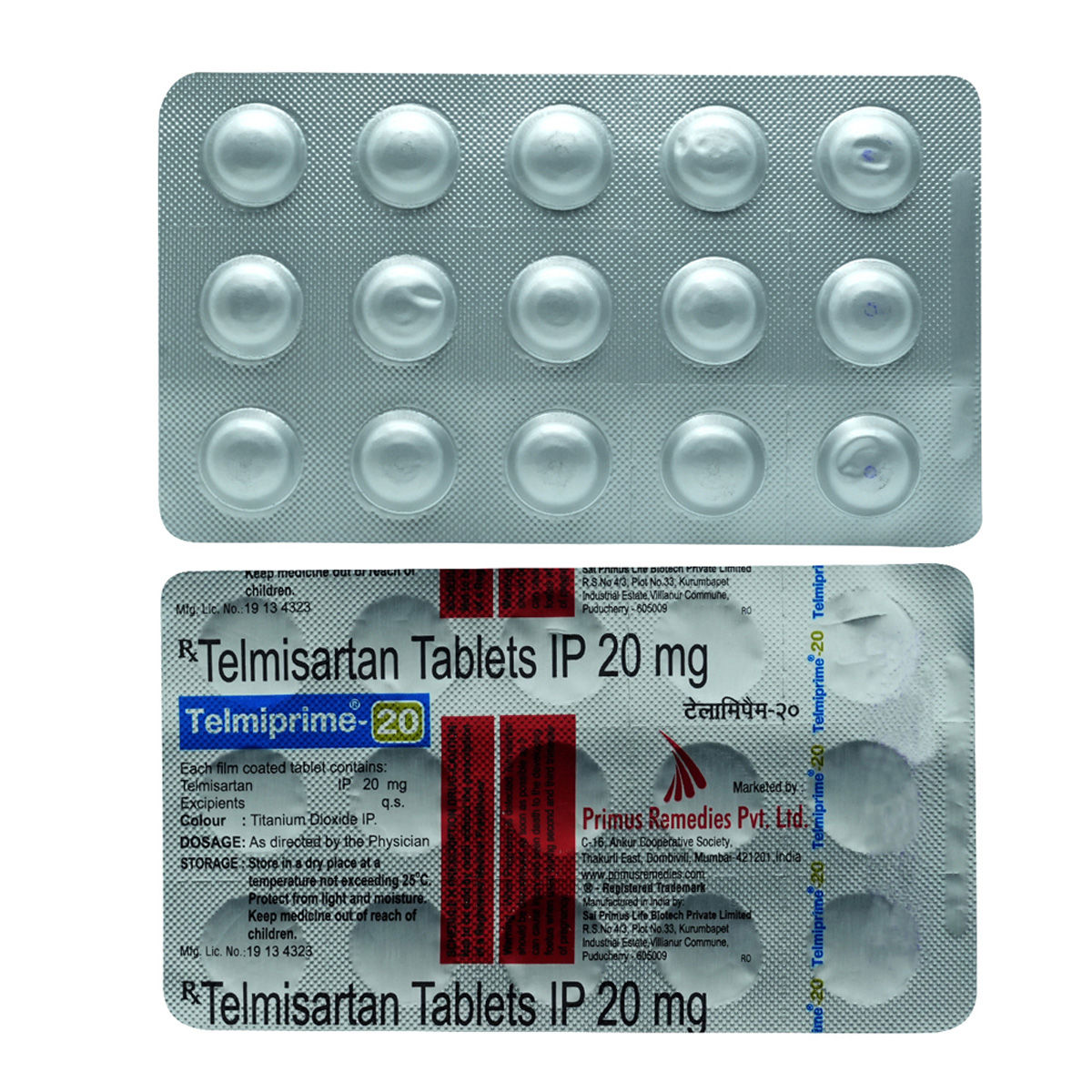 Telmiprime-20 Tablet 15's Price, Uses, Side Effects, Composition ...