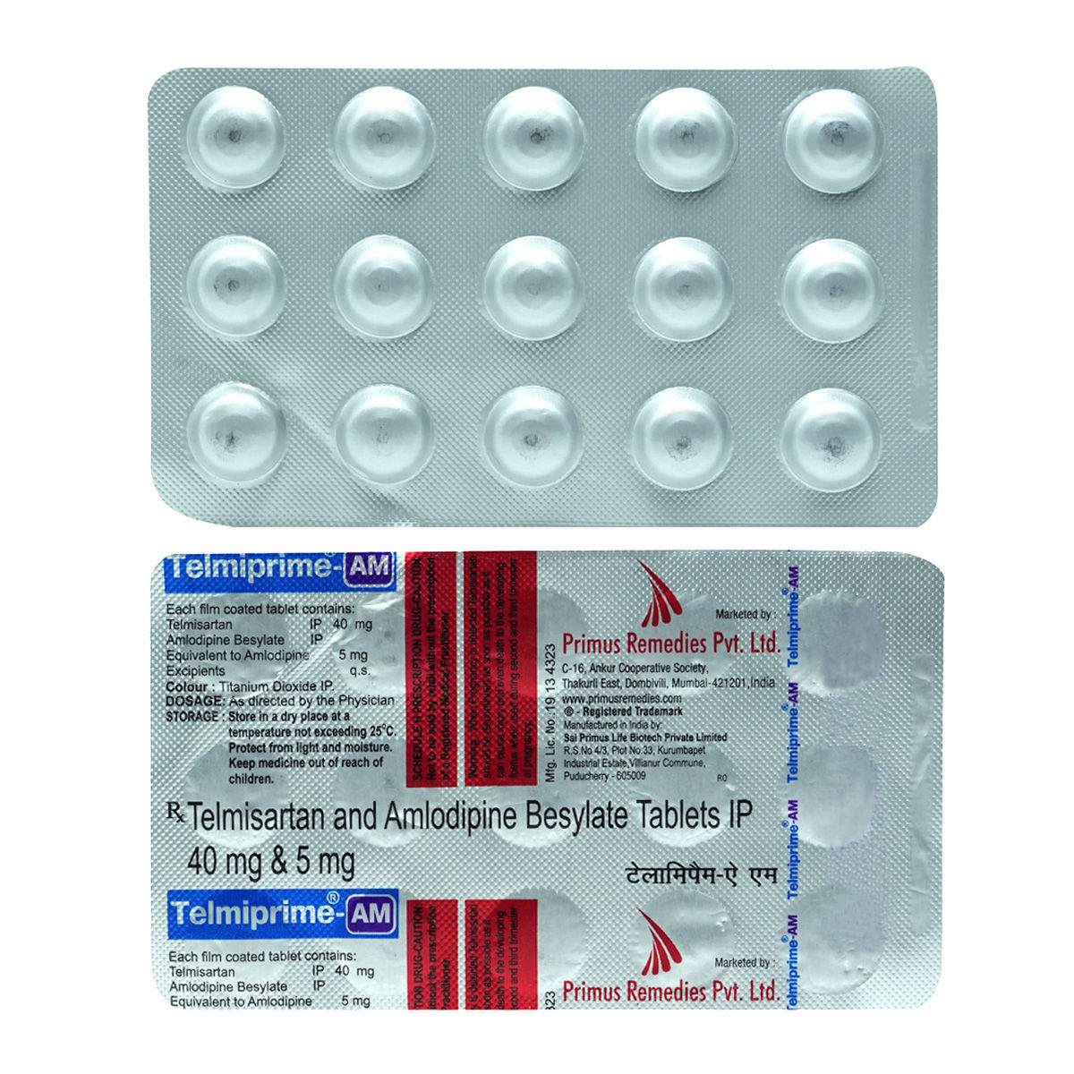 Telmiprime-AM Tablet 15's Price, Uses, Side Effects, Composition ...