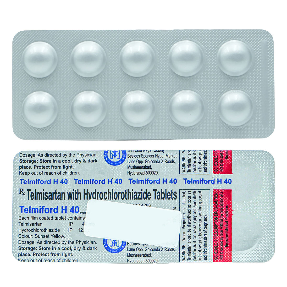 Telmiford H 40 Tab | Uses, Side Effects, Price | Apollo Pharmacy