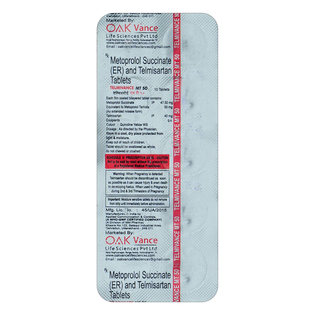 Telmivance MT 50 Tablet | Uses, Side Effects, Price | Apollo Pharmacy