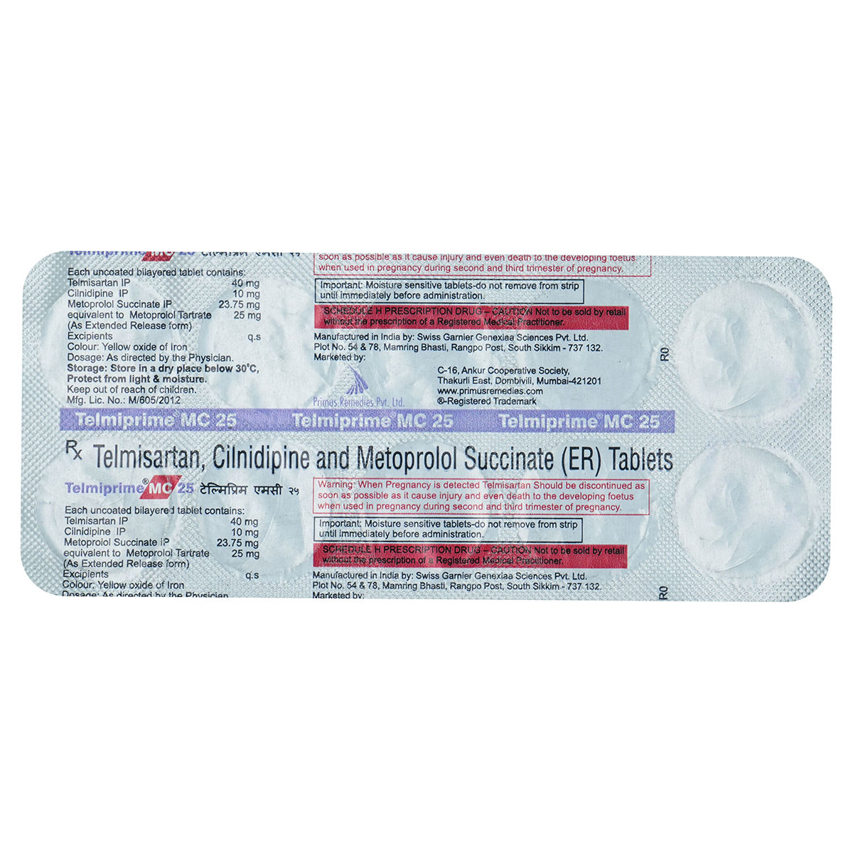 Telmiprime MC 25 Tablet | Uses, Side Effects, Price | Apollo Pharmacy