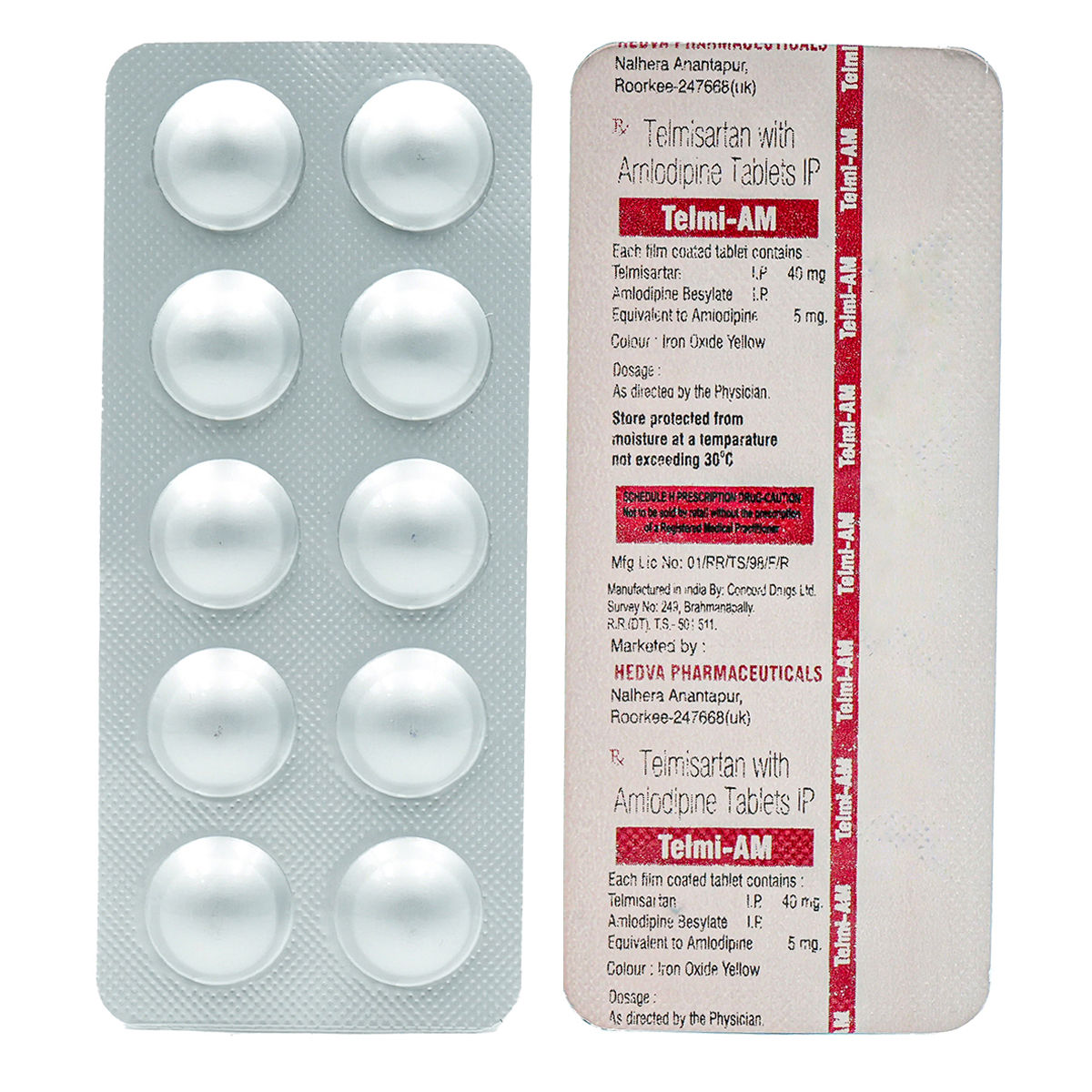 Telmi-AM 40/5 Tablet | Uses, Side Effects, Price | Apollo Pharmacy