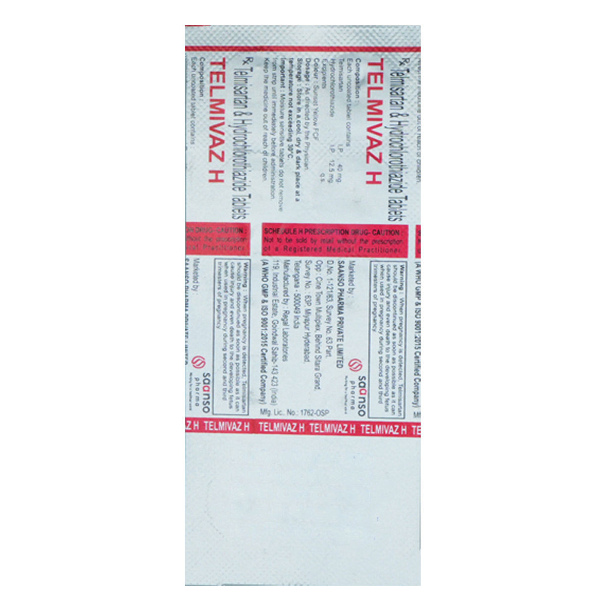 Telmivaz H Tablet | Uses, Side Effects, Price | Apollo Pharmacy