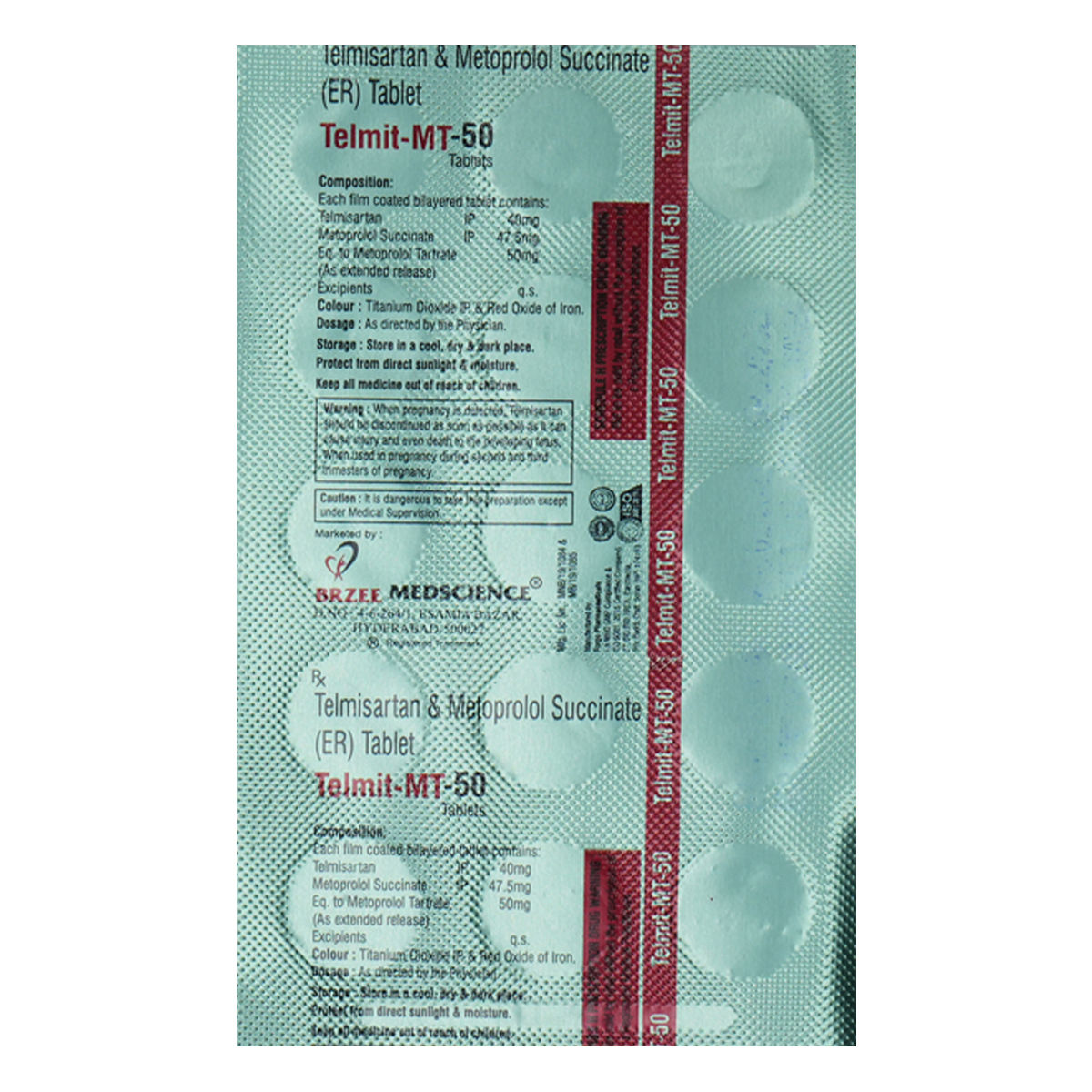 Telmit-MT 50 Tablet | Uses, Side Effects, Price | Apollo Pharmacy