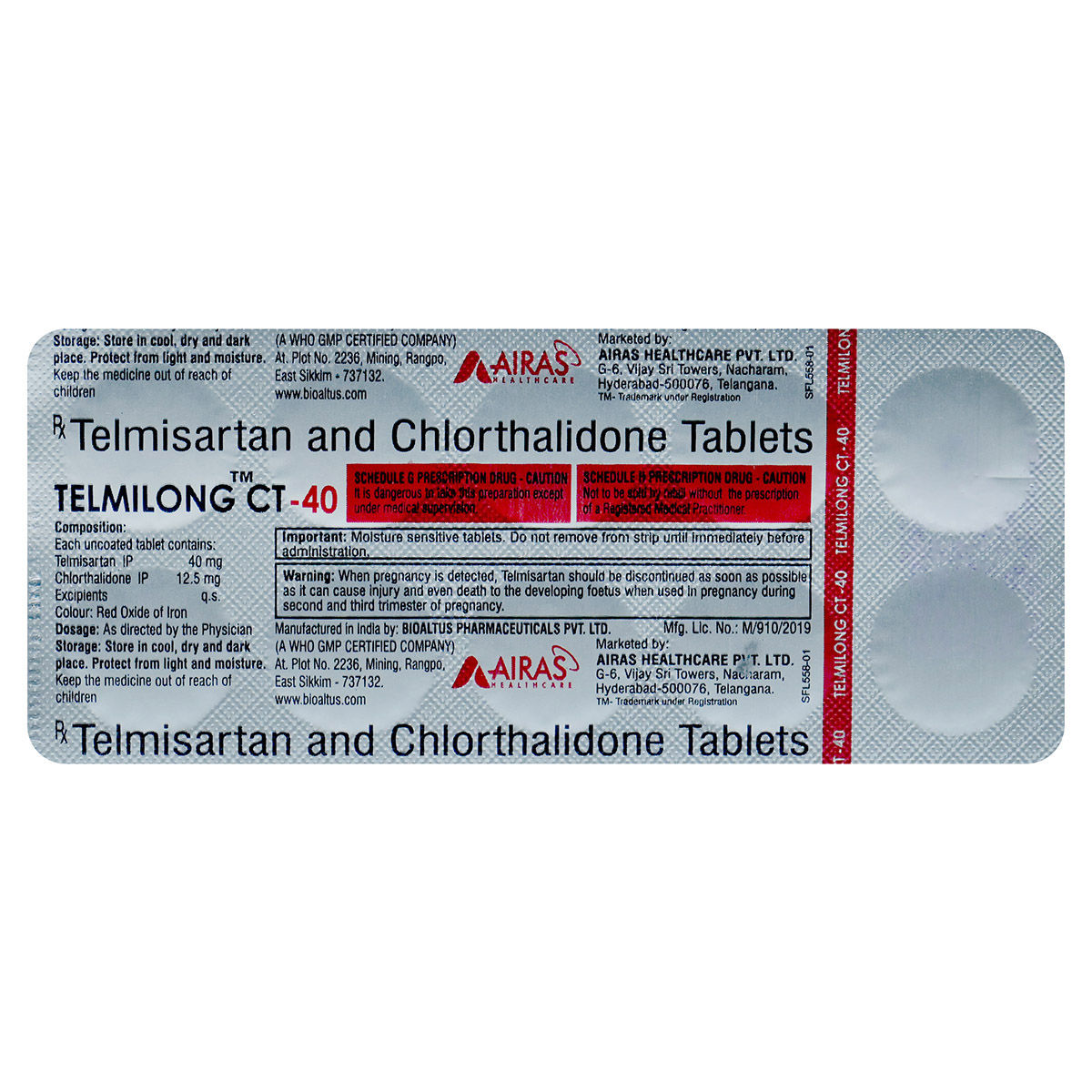 Telmilong CT-40 Tablet | Uses, Side Effects, Price | Apollo Pharmacy