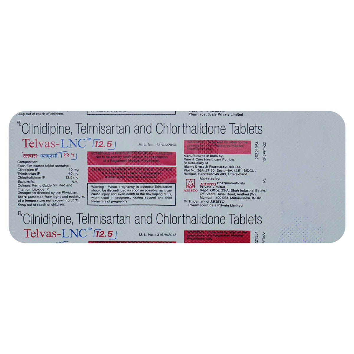 Telvas-LNC 12.5 Tablet | Uses, Side Effects, Price | Apollo Pharmacy