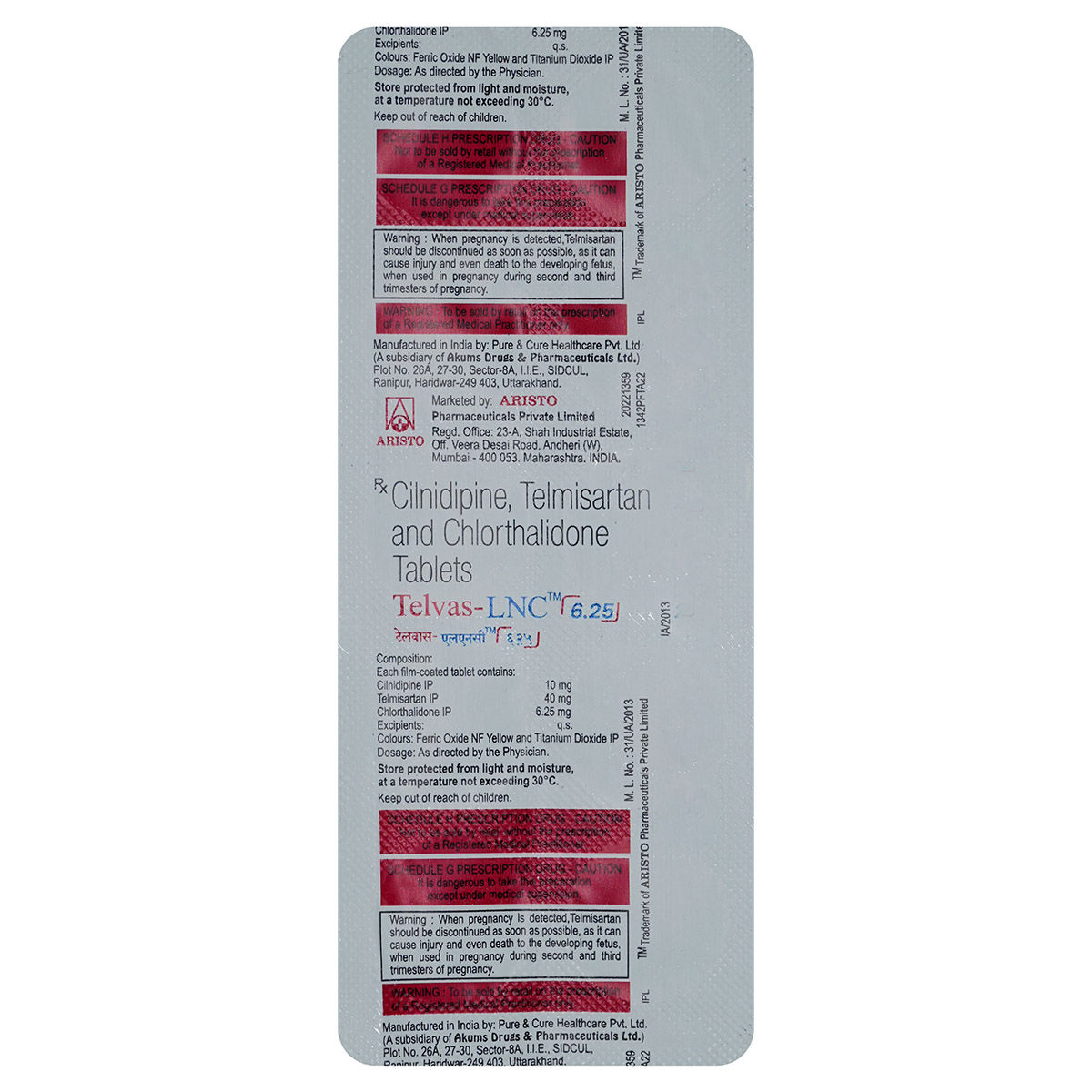 Telvas-LNC 6.25 Tablet | Uses, Side Effects, Price | Apollo Pharmacy