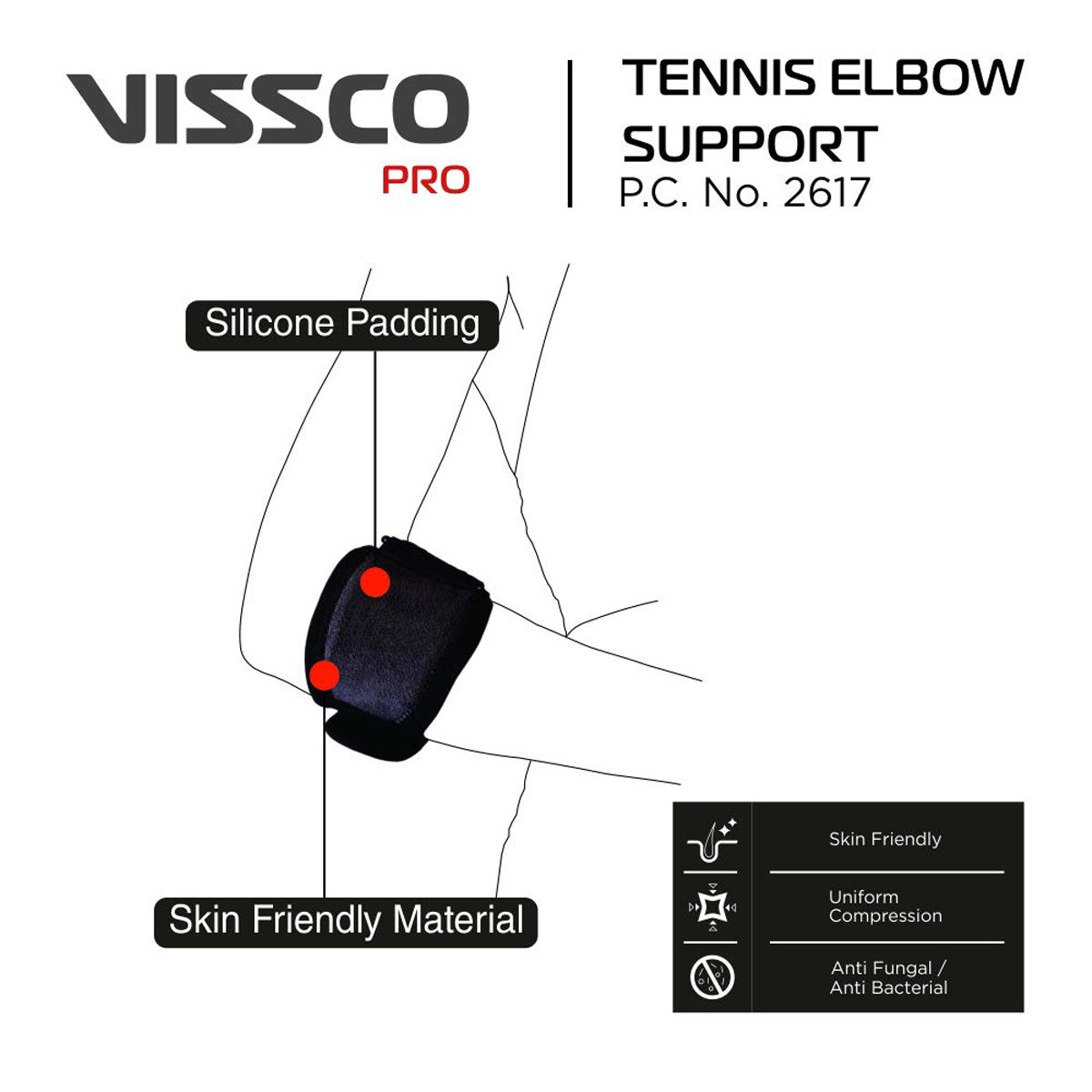 Vissco Tennis Elbow Cap, 1 Count Price, Uses, Side Effects, Composition ...