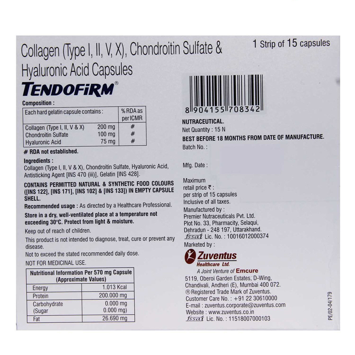 Buy Tendofirm Capsule | 19 Minutes Delivery | Apollo Pharmacy