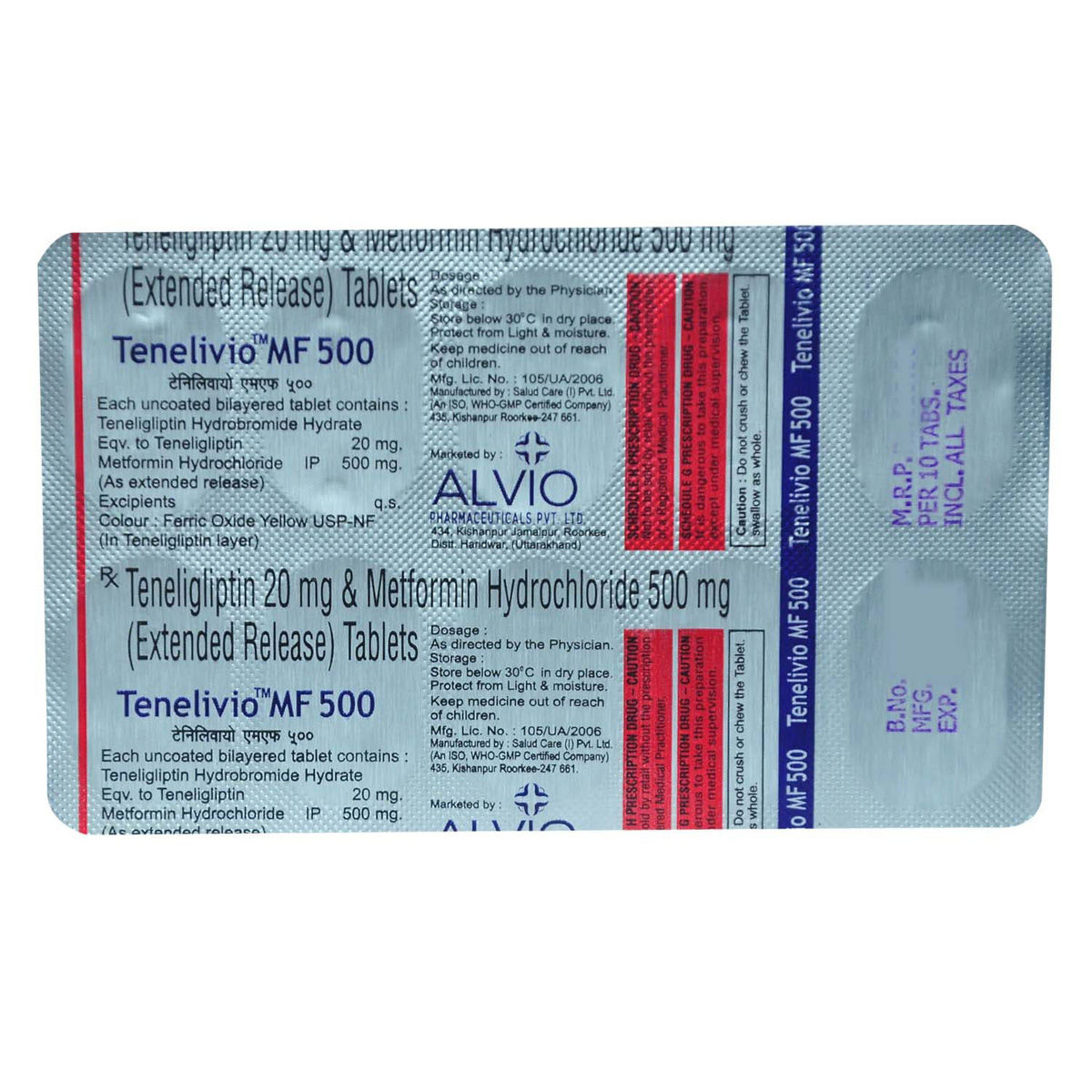 Tenelivio MF 500 Tablet 10's Price, Uses, Side Effects, Composition ...