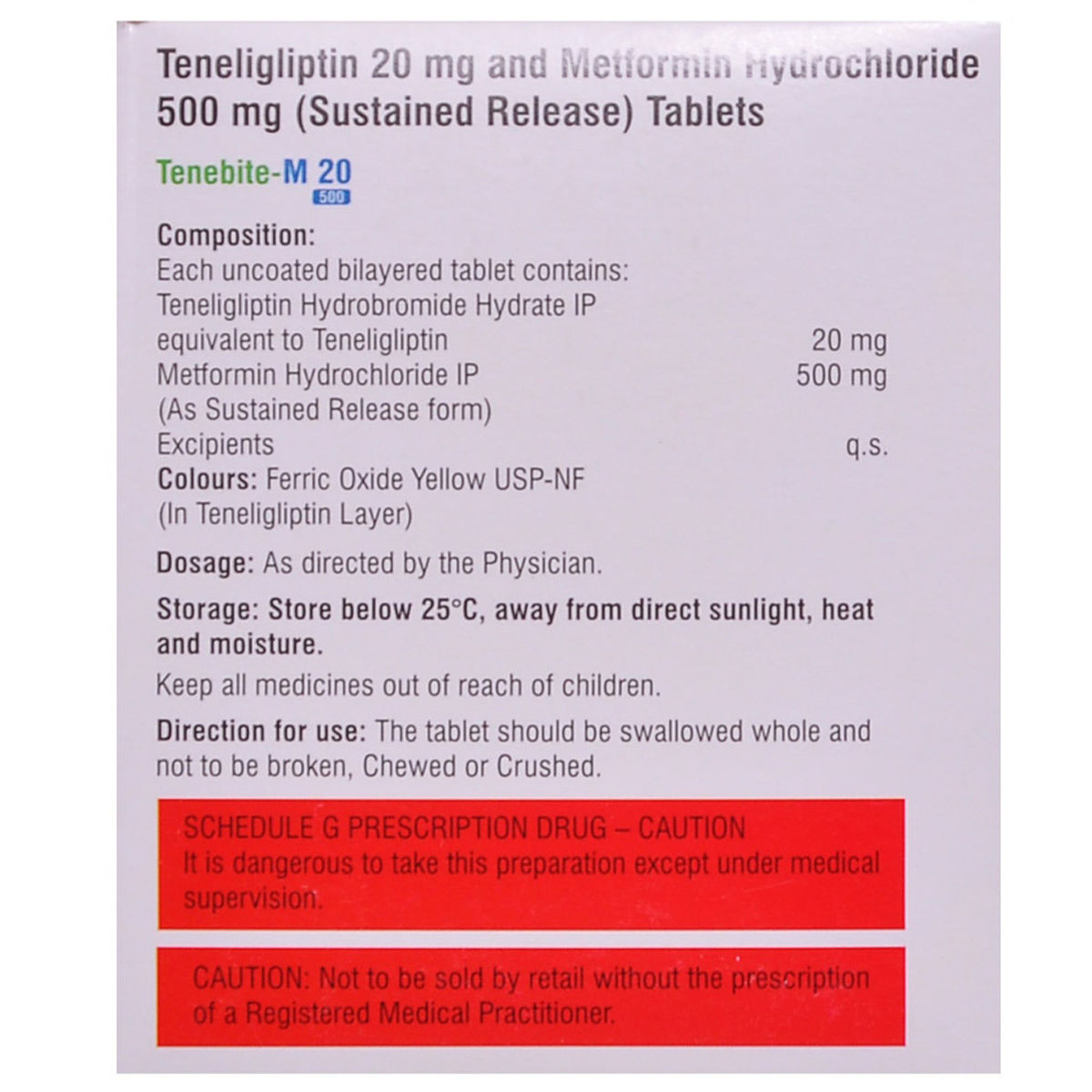Tenebite-M 20/500 Tablet 15's Price, Uses, Side Effects, Composition ...