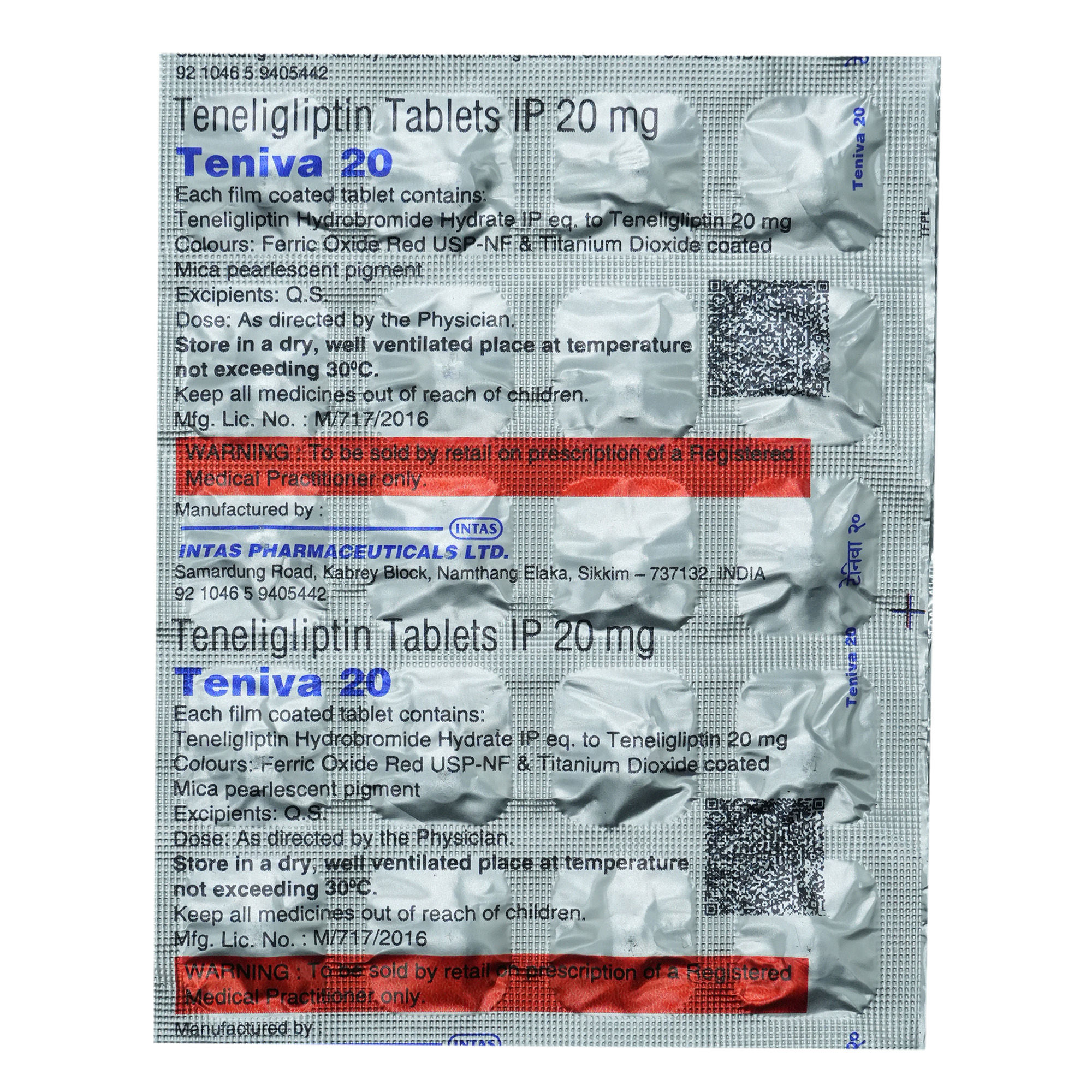 Teniva 20 Tablet | Uses, Side Effects, Price | Apollo Pharmacy